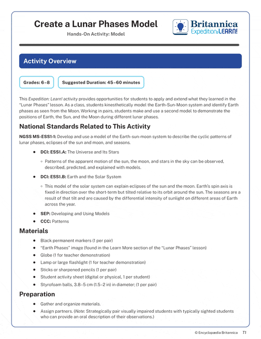 Create a Lunar Phases Model